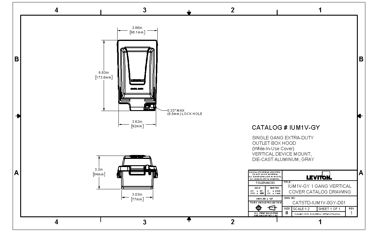 1-Gang Weatherproof Cover, Aluminum, Gray | Products
