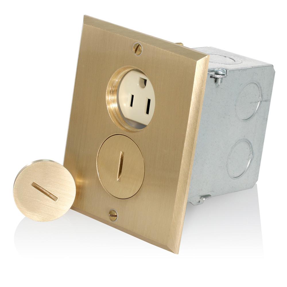 25349-FBA - 20 Amp 1-Gang Floor Box Duplex Receptacle Assembly in Ivory ...