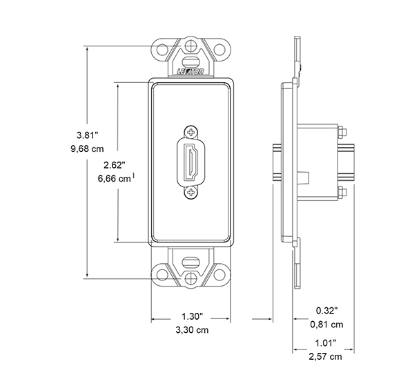41647-W - Decora Insert with HDMI Feedthrough QuickPort Connector in ...